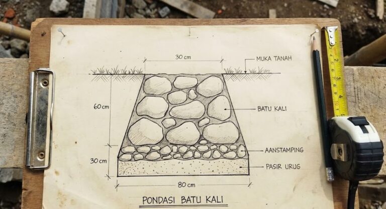 Cara Menghitung Volume Pondasi Batu Kali, Kebutuhan Material ...