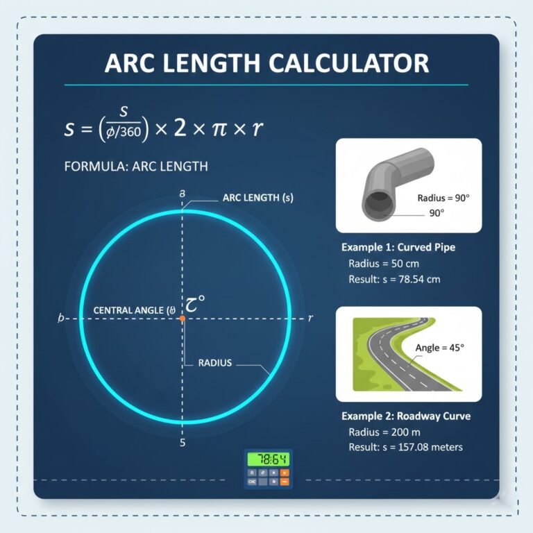 Arc Length Calculator degree and radians, formula with steps